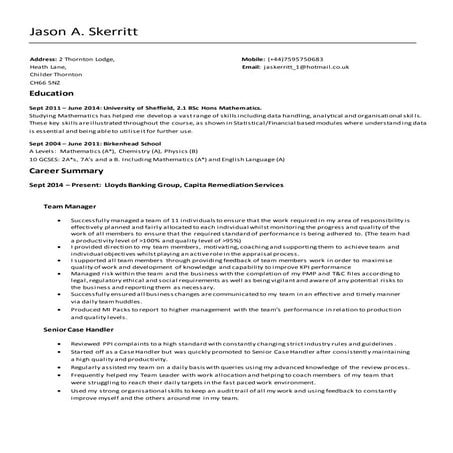 jason cv | DOCX | Business Administration | Business