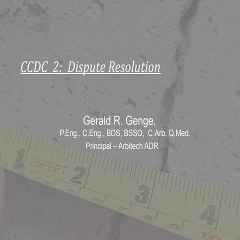 CCDC 2 Dispute Resolution | PPT