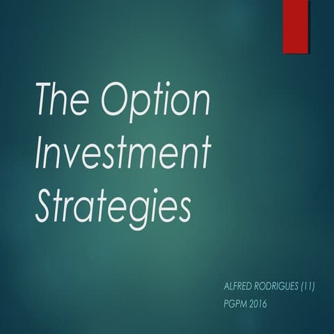 Options Trading | PPT | Stocks and Bonds | Personal Investing