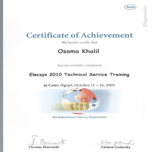 Roch training Elecsys 2010 | PDF