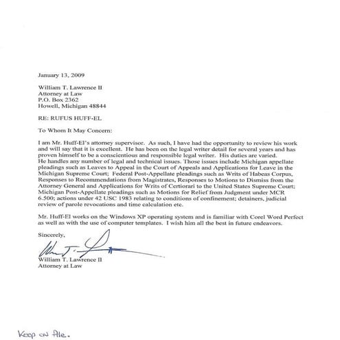 Attorney Letter of Recommendation. | PDF
