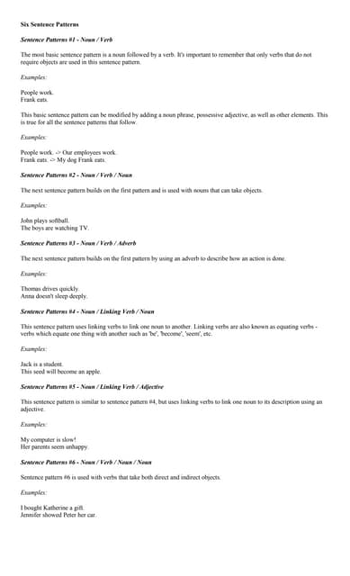 BASIC SENTENCES PATTERNS IN ENGLISH.pptx