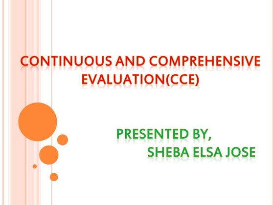 Continuous and Comprehensive Assessment (CCA) | PPT