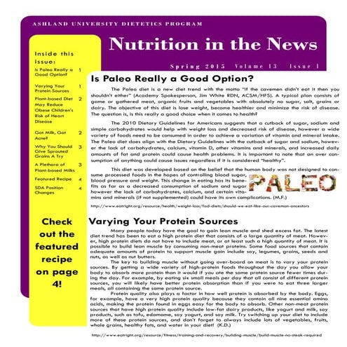 NutritionNewsletterFinalDraft | PDF