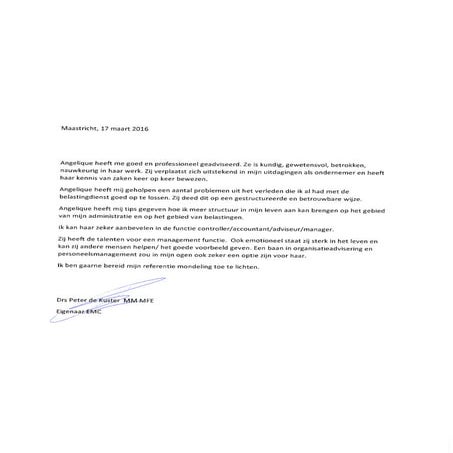 referentiebrief Peter de Kuster | PDF