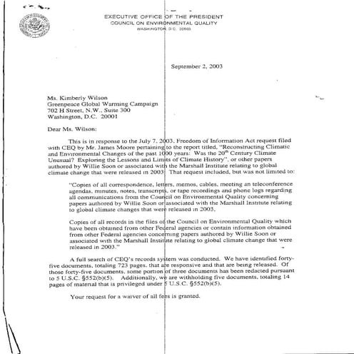 RCEC FOIA Response Letter 9.2.03