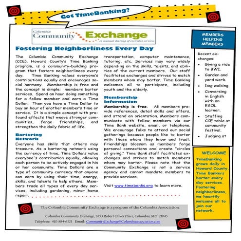 Columbia Community Exchange general information flyer(2) | PDF