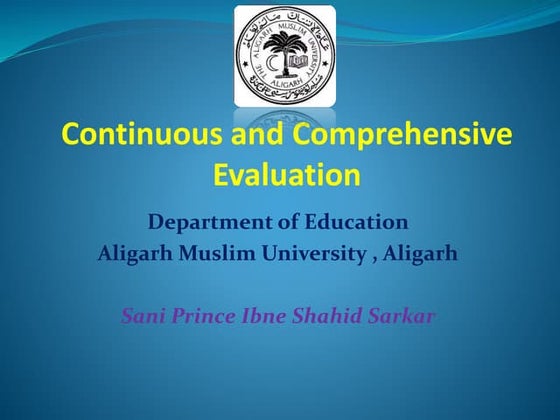 Continuous and Comprehensive Assessment (CCA) | PPT