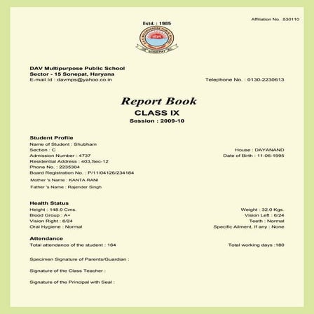 CBSE CCE Report Card With Upscaling | PDF