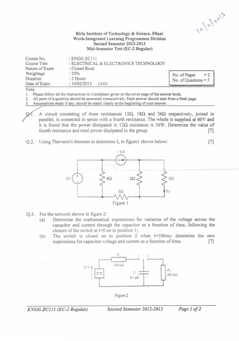 BITS QUESTIONS PAPERS