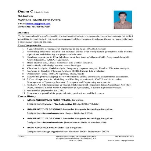 FEA_Engineer_Damu C | DOCX