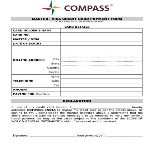 Cc form master visa | PDF