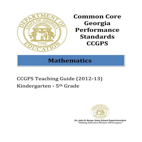 CCGPS Math Standards | PDF | Educational Assessment | Education