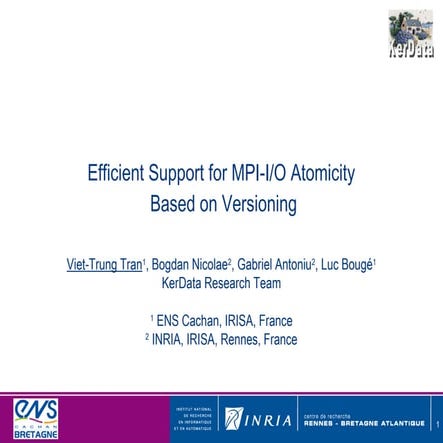 Efficient Support for MPI-I/O Atomicity | PPT