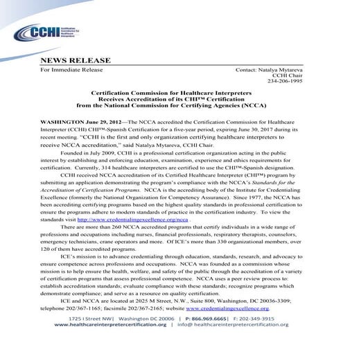 CCHI Certified | PDF