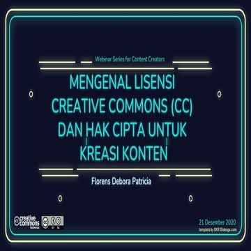 LISENSI CREATIVE COMMONS DAN HAK CIPTA KREASI KONTEN | PPT