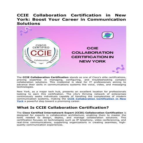 CCIE Collaboration Certification in New York_ Boost Your Career in ...