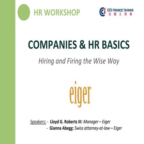 CCFIT/Companies and HR Basics: Hiring and Firing the Wise Way | PPTX
