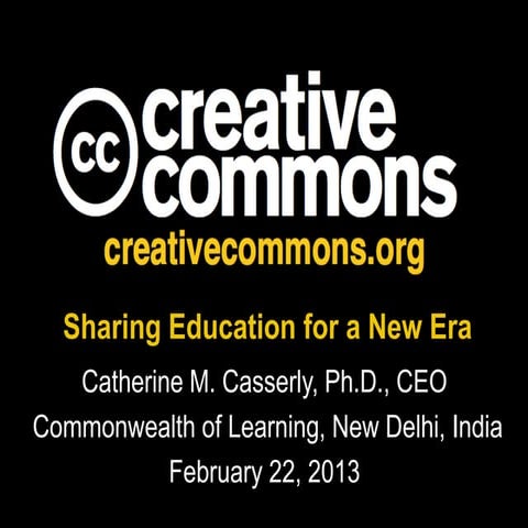 Creative Commons & Sharing Education for a New Era | PPT