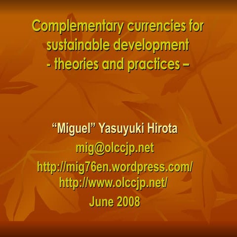 Complementary Currencies | PPT