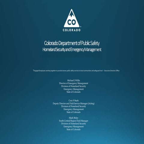 Colorado Emergency Management Overview | PPTX