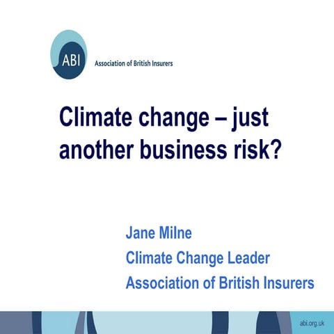 Climate Change: Just another business risk May 07 | PPT