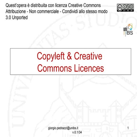 Copyleft e Creative Common Licences | PPT
