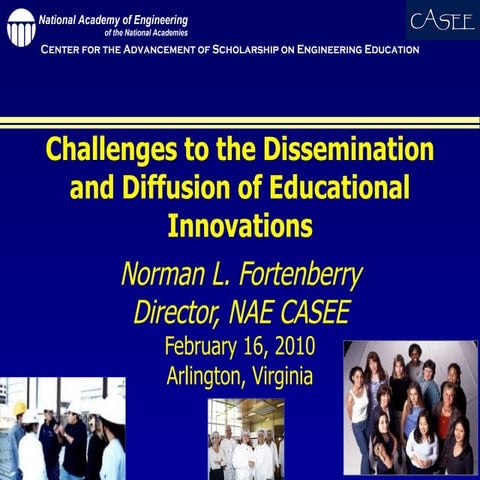Challenges to the Dissemination and Diffusion of Educational ...