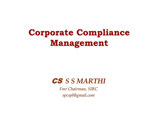 Compliance Management System Presentations | PPTX