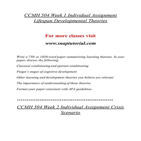 CCMH 504 Technology levels--snaptutorial.com