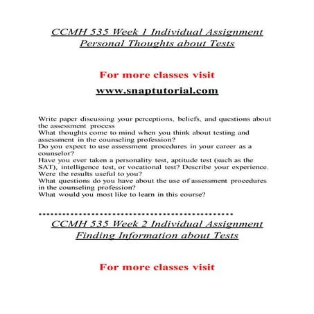 Ash ccmh 535 week 6 quiz new | DOC
