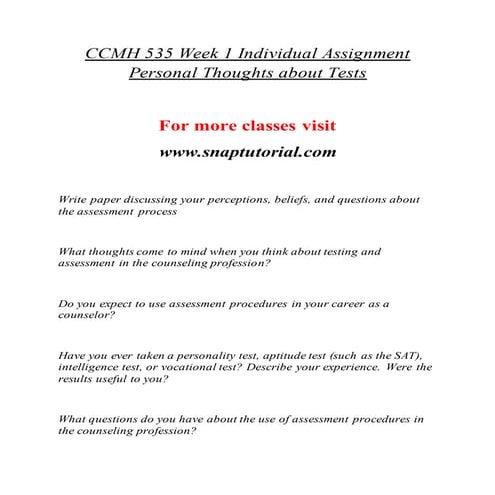 Ash ccmh 535 week 6 quiz new | DOC