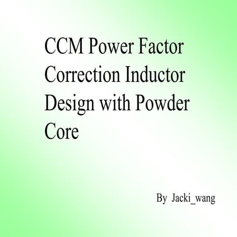 Critical Conduction Mode (CRM) PFC Circuit | PPTX