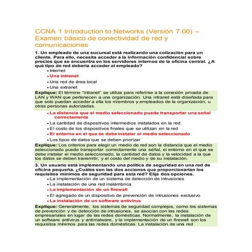 Ccna 1 examenes_resueltos | PDF