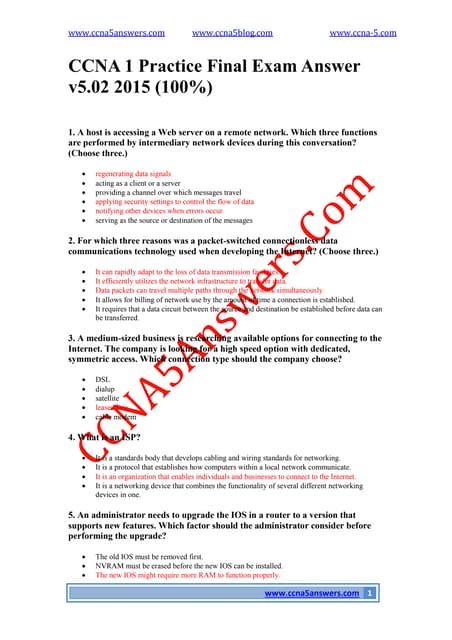 IT Essentials (Version 7.0) - ITE Chapter 6 Exam Answers | PDF
