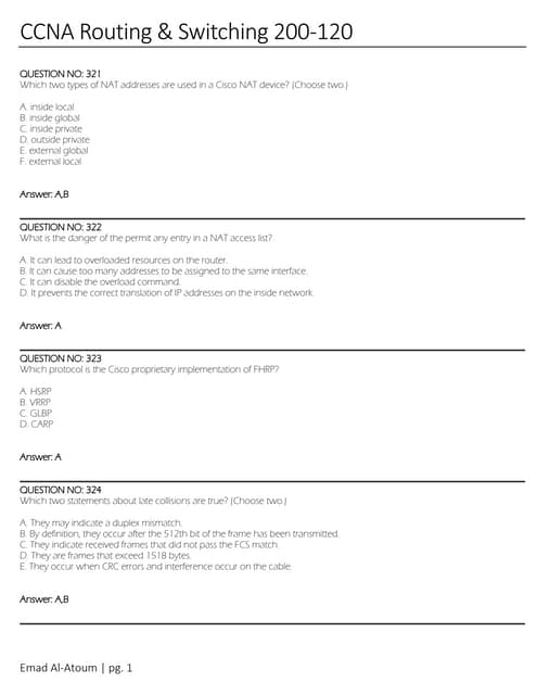 Ccna cheat sheet