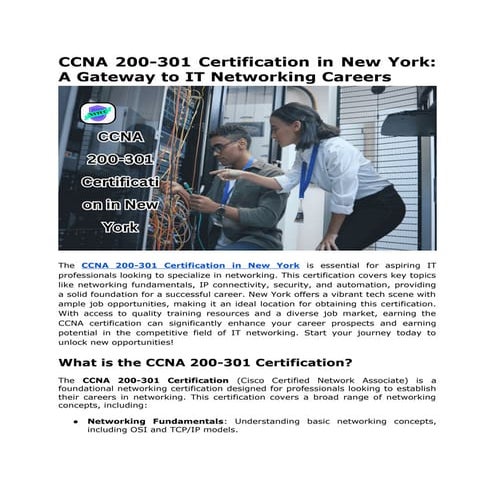 CCNA 200-301 Certification in New York_ A Gateway to IT Networking Careers.docx