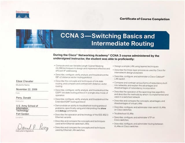 Ccna 3 Certification Course Completion Ppt
