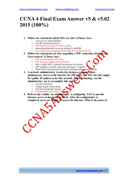 Ccna 4 chapter 2 v4.0 answers 2011 | PDF