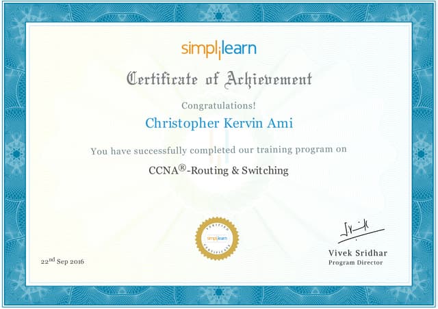 CCNA Certificate CCNA Certificate