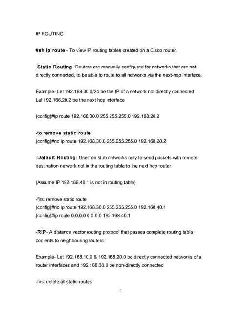 CCNA - Routing & Switching Commands | PDF