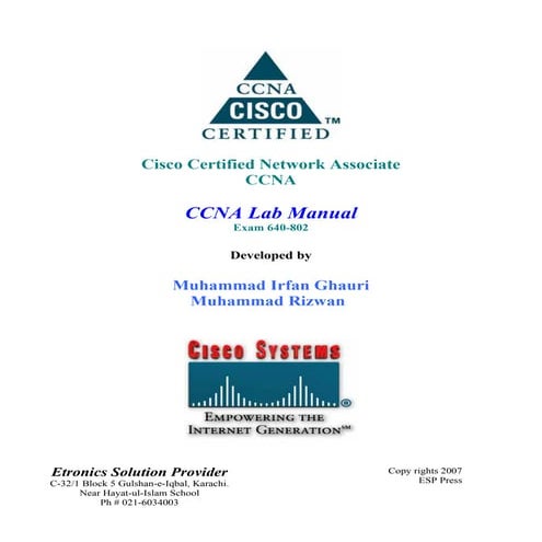 Ccna lab manual | PDF