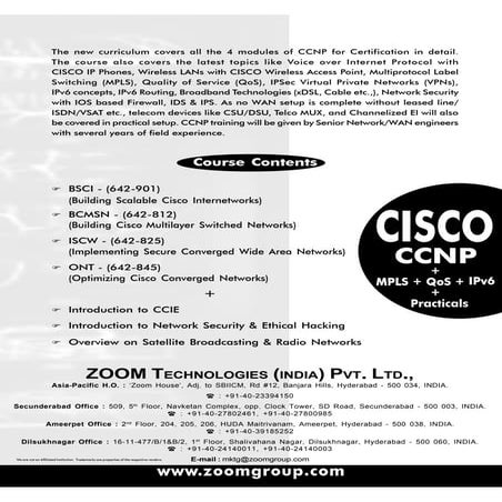 Ccnp Course Details Pdf Computer Networking Computing