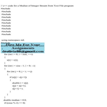 C Code For A Median Of Integer Stream From Text File Programpdf
