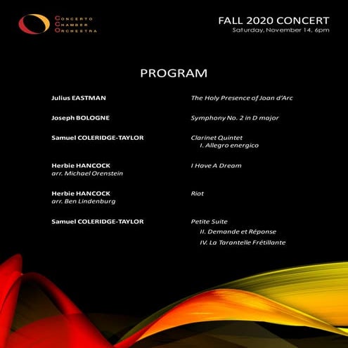 CCO Fall 2020 Concert Program | PDF