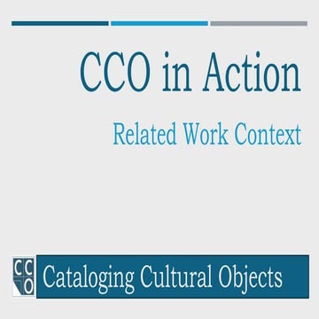CCO in Action: Related Work Context | PPTX