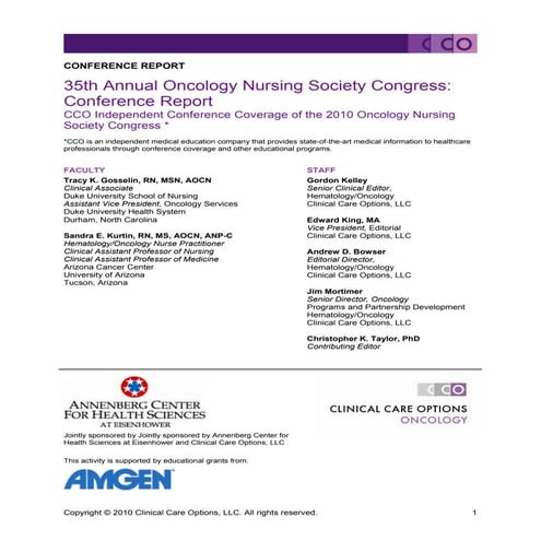 2010 Oncology Nursing Society Congress | PDF