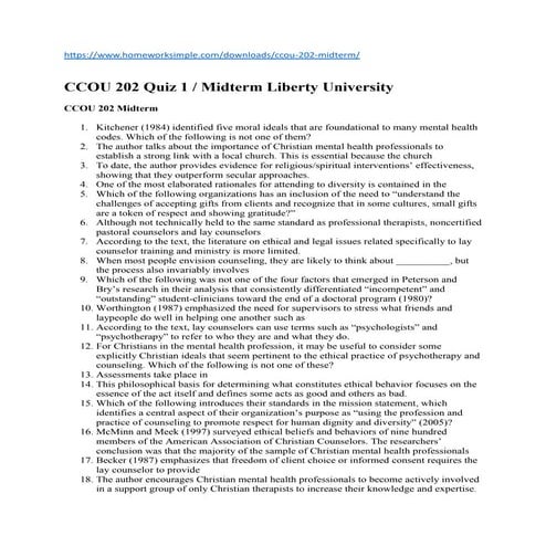 CCOU 202 Midterm Liberty University Homeworksimple.com