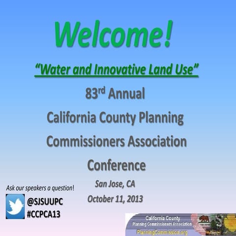 Welcome! Water and Innovative Land Use | PPTX