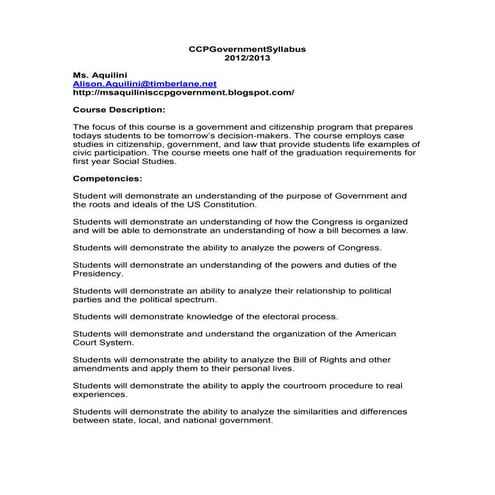 Ccp government syllabus | DOCX